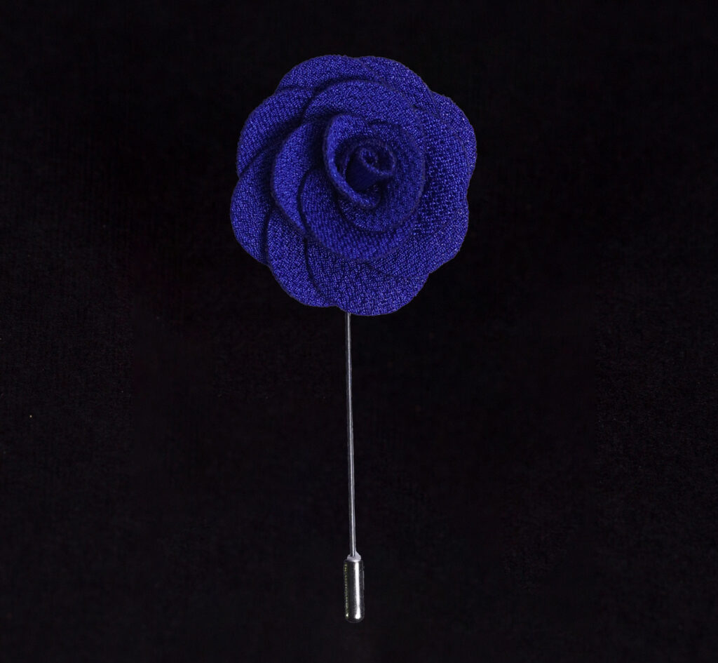 MICROFIBER BLUE LAPEL FLOWER – ORANGESQUARE
