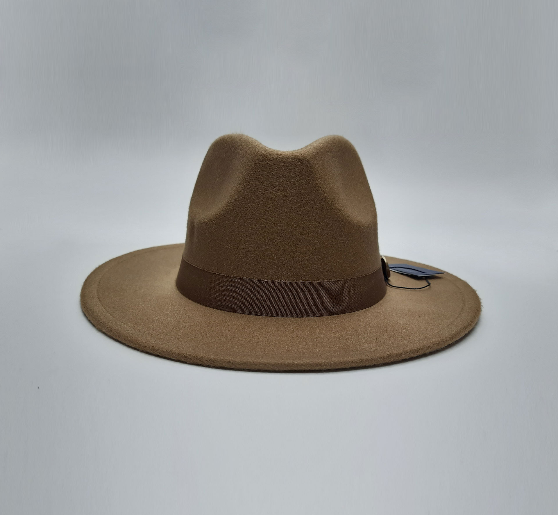 BEIGE CROWN-CENTER DENT FEDORA – ORANGESQUARE